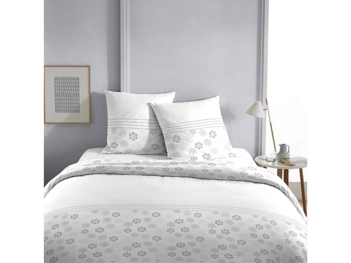 Parure de lit Reine blanc 240x220