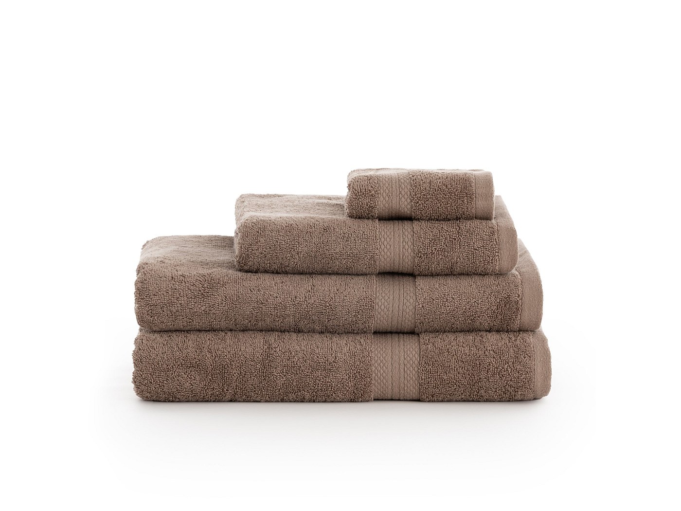 Serviette 100 % coton peigné 650 g Taupe - 100x150