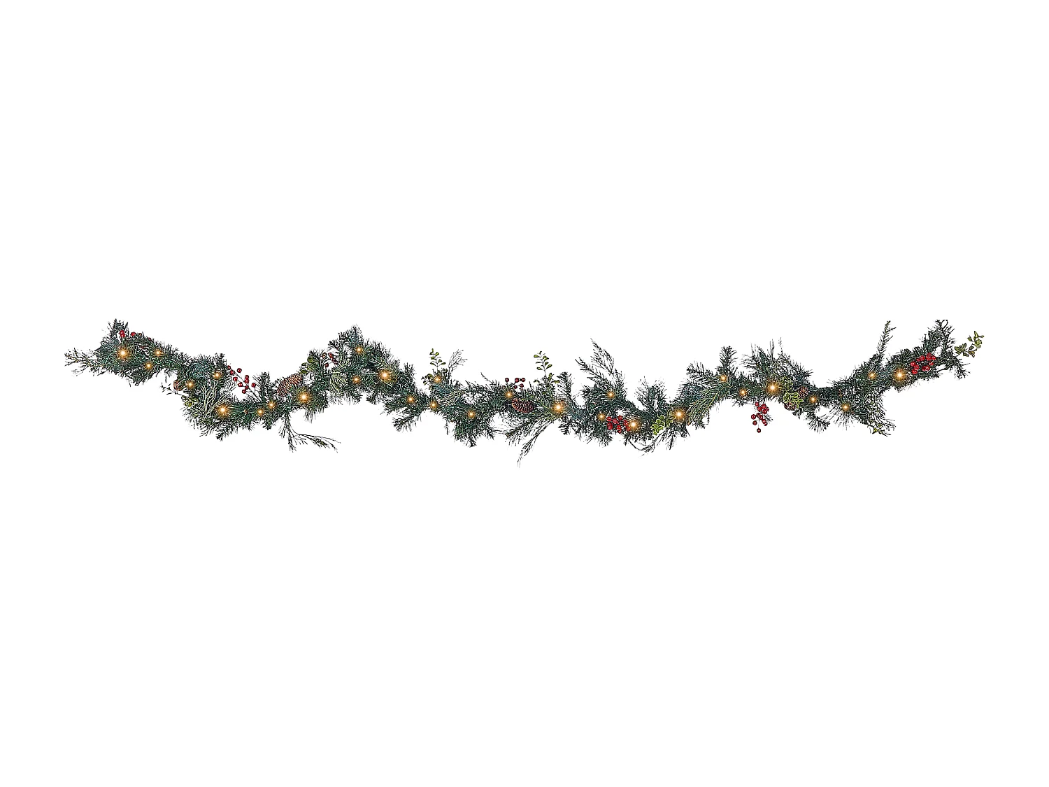 Kerstslinger met LED-verlichting groen 270 cm ELBRUS