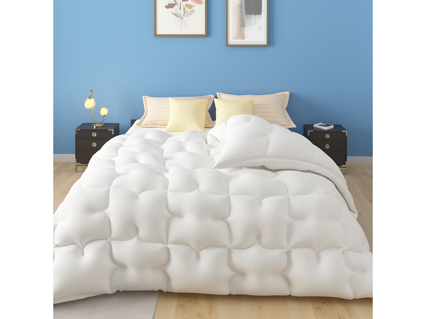 Couette 240x220 cm Chaude Grand Froid – Blanc – Garnissage densité 700 ...