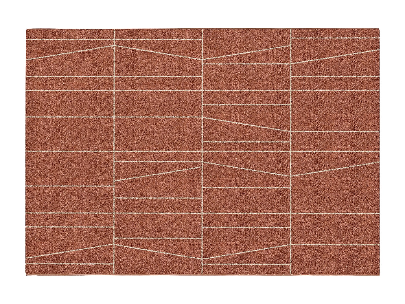 Tapete geométrico design 160x230 cm cor terracota - CASCADE