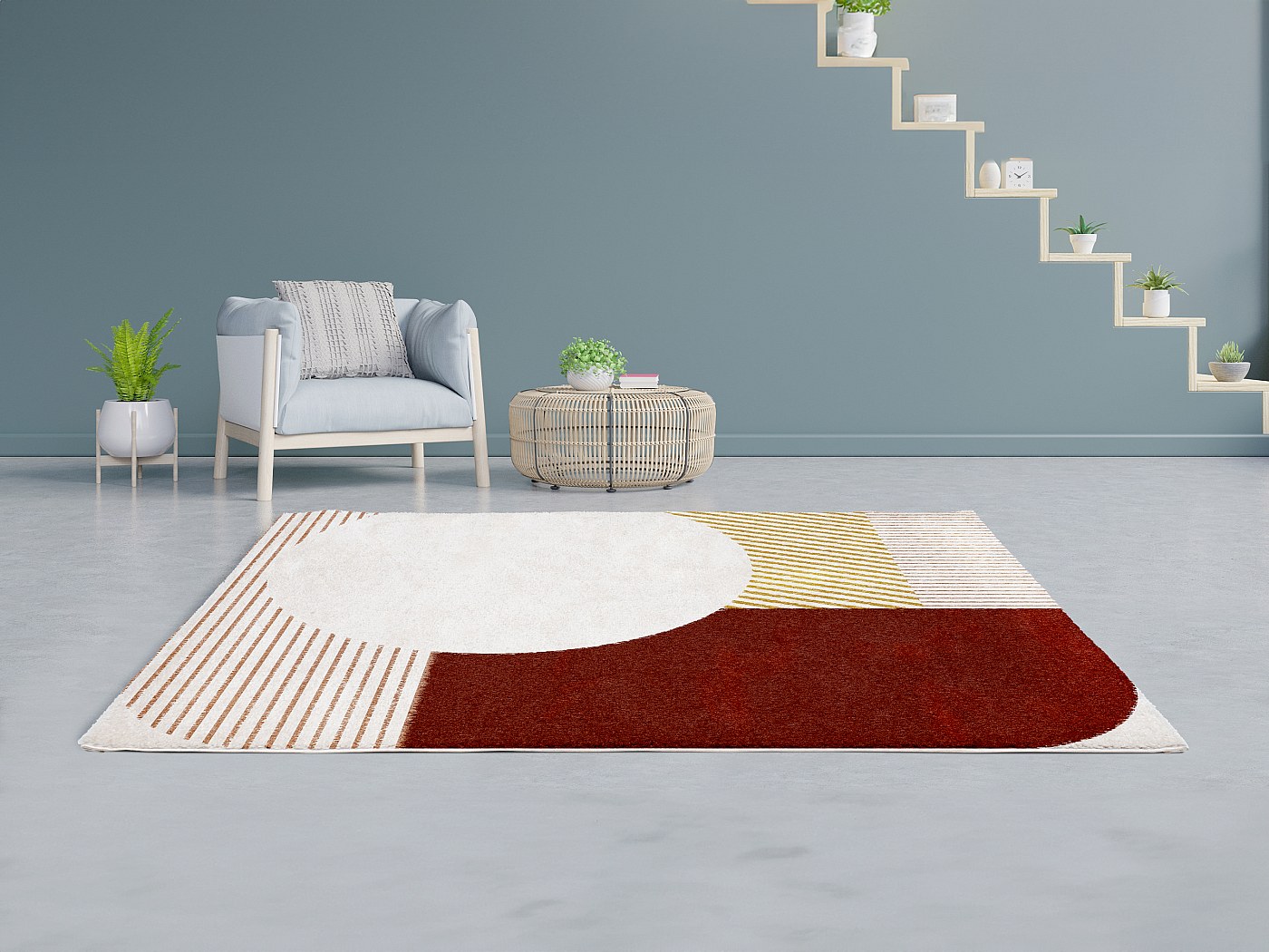 Shaggy design-tapijt met geometrische motieven - 160 x 230 cm ...