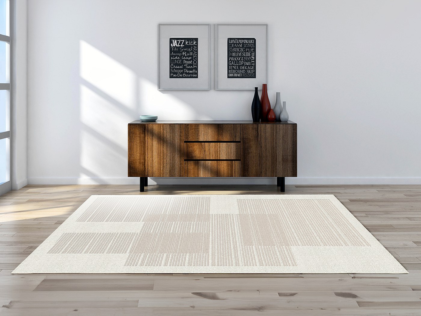 Geometrisch design-tapijt - 160 x 230 cm - Beige - KATHYA