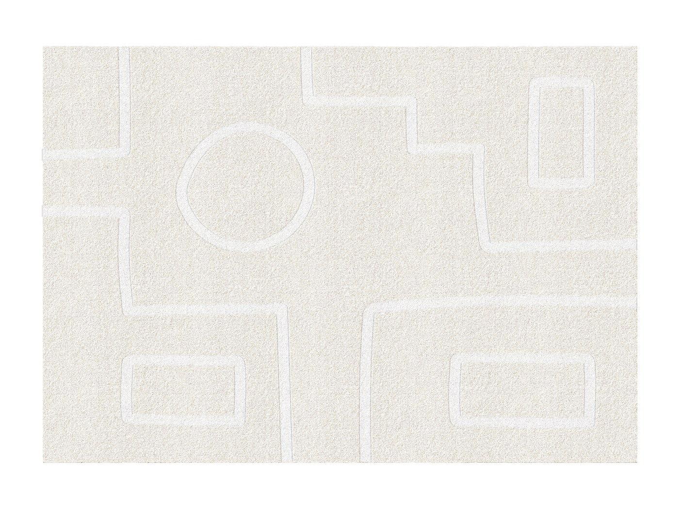 Design-tapijt met asymmetrische motieven - 160 x 230 cm - Beige en wit ...