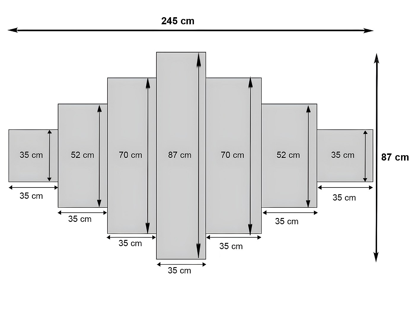 Tableau sur toile H375 XL Paon (7 pcs.), plage