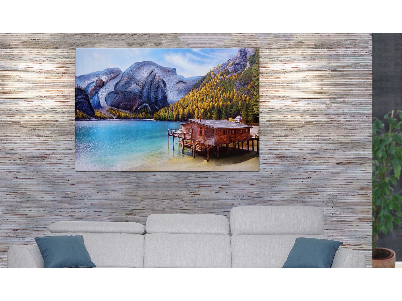 Cuadro mural MCW-H25 XL pintado a mano, 80x120cm