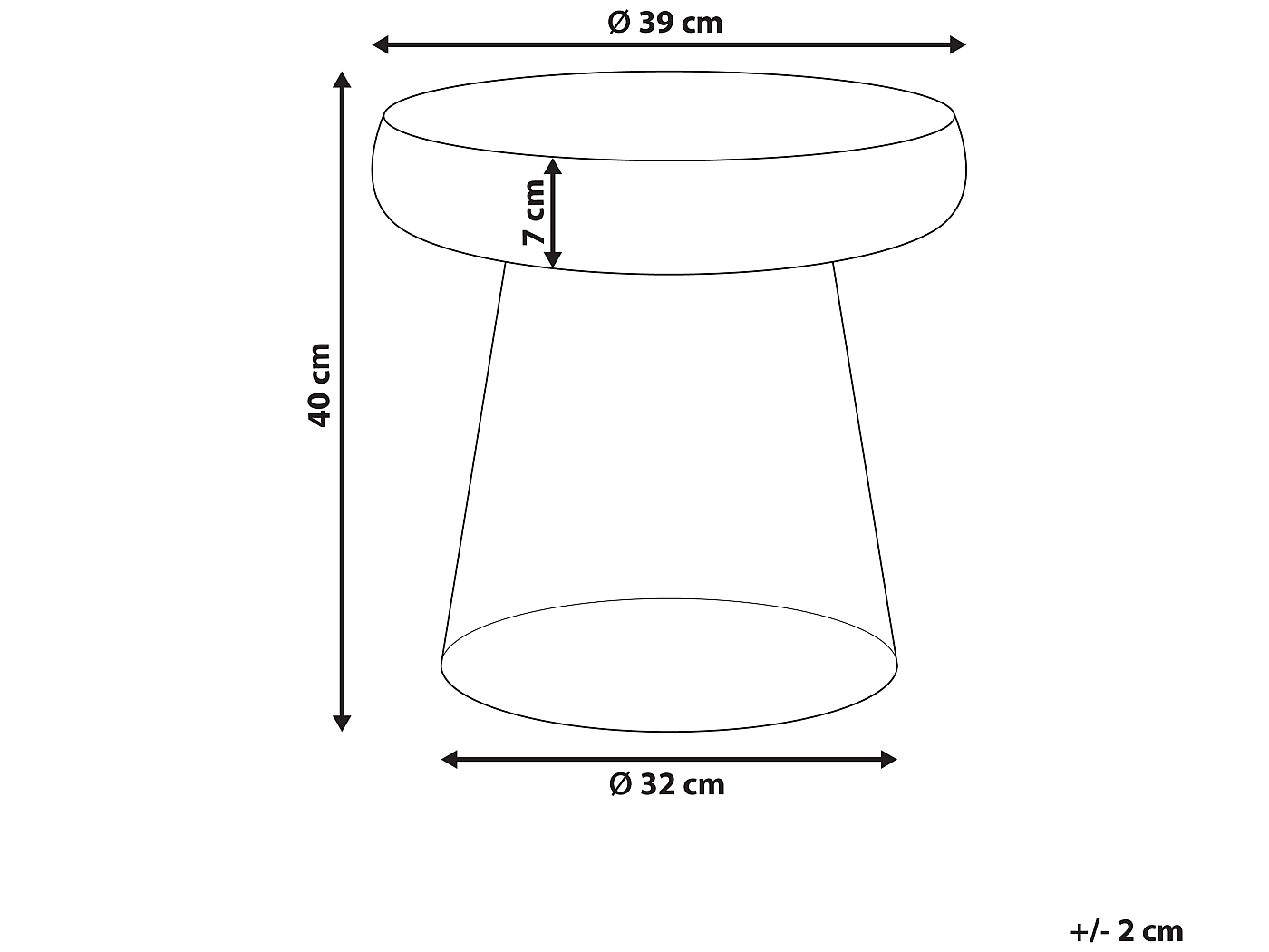 Table d'appoint en verre rouge foncé ⌀ 39 cm CALDERA