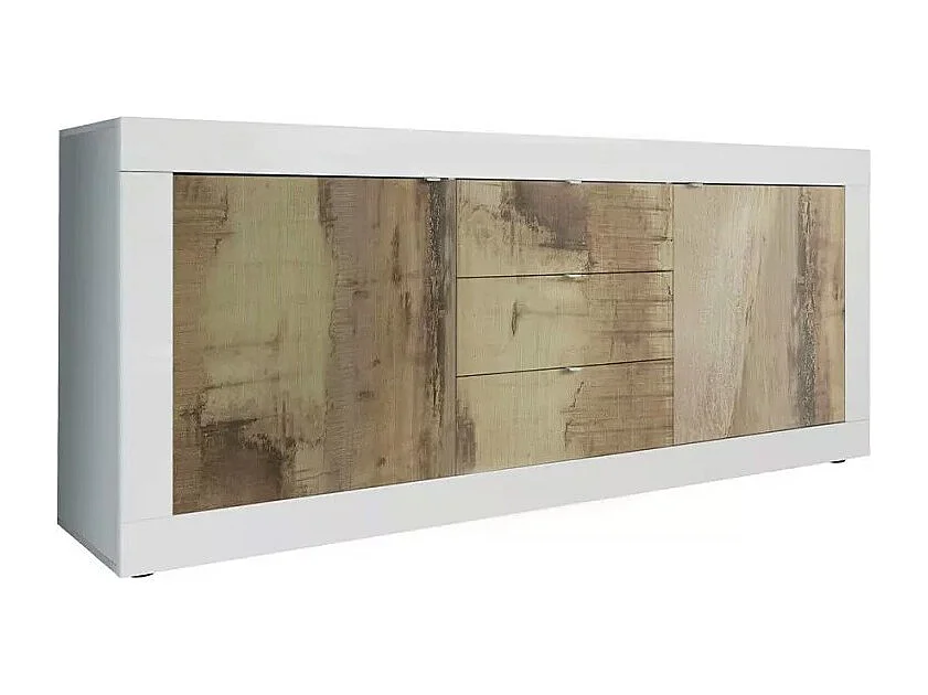 Credenza con 2 ante e 3 cassetti, collezione CISA, colori bianco e ...