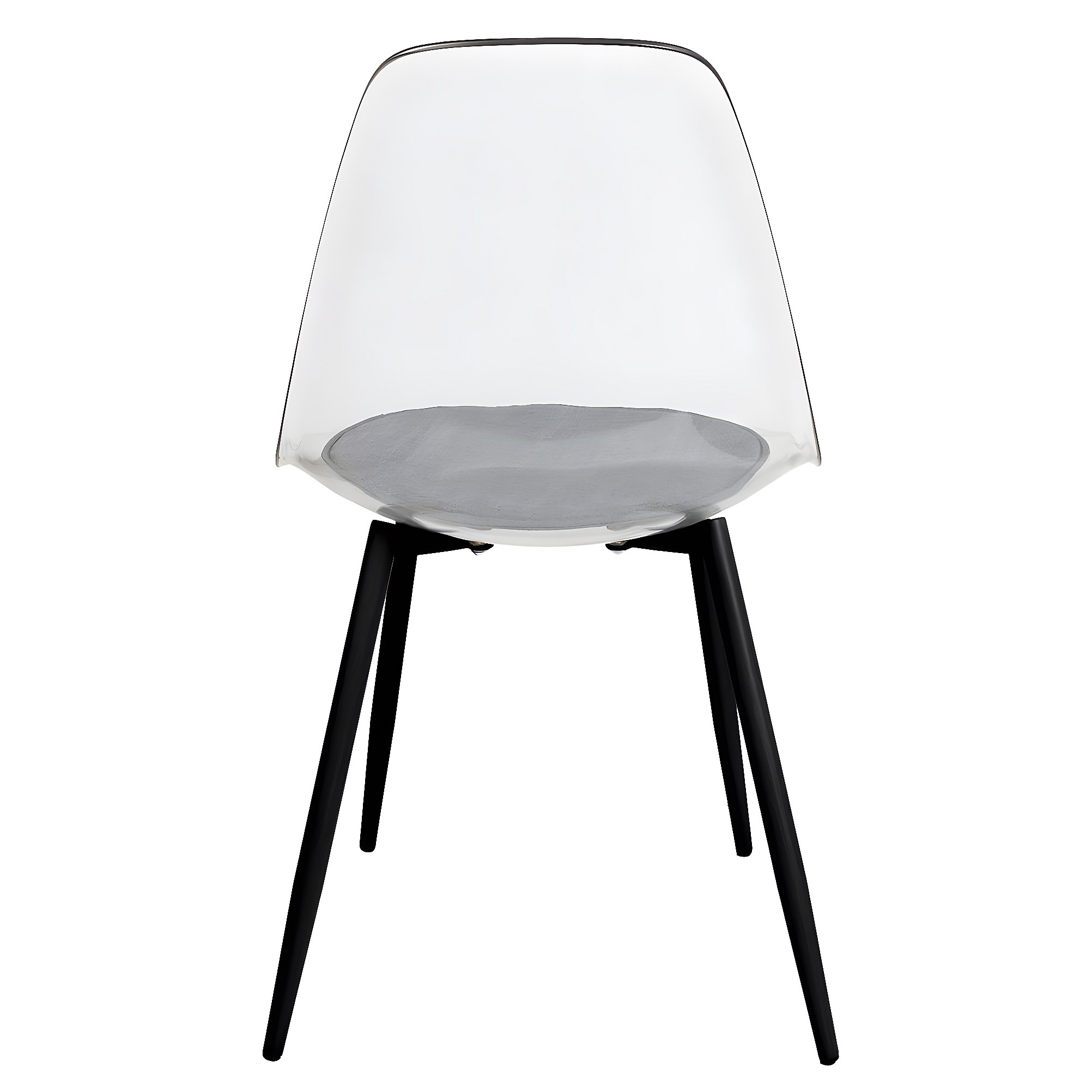 TRINA - Lot de 6 Chaises Transparentes et Pieds Métal