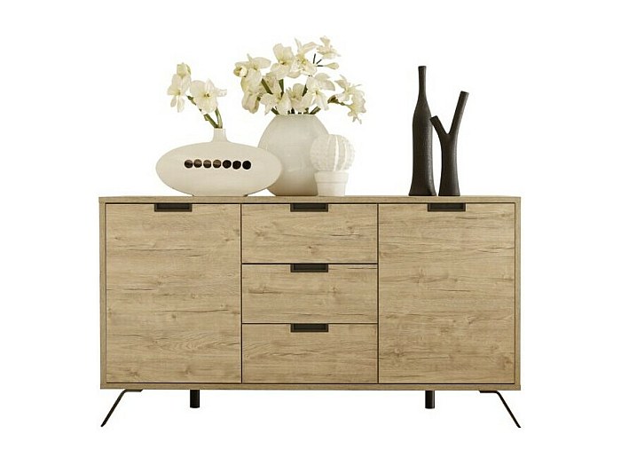 Buffet a 2 porte e 3 cassetti, Collezione SHOW, colore rovere chiaro