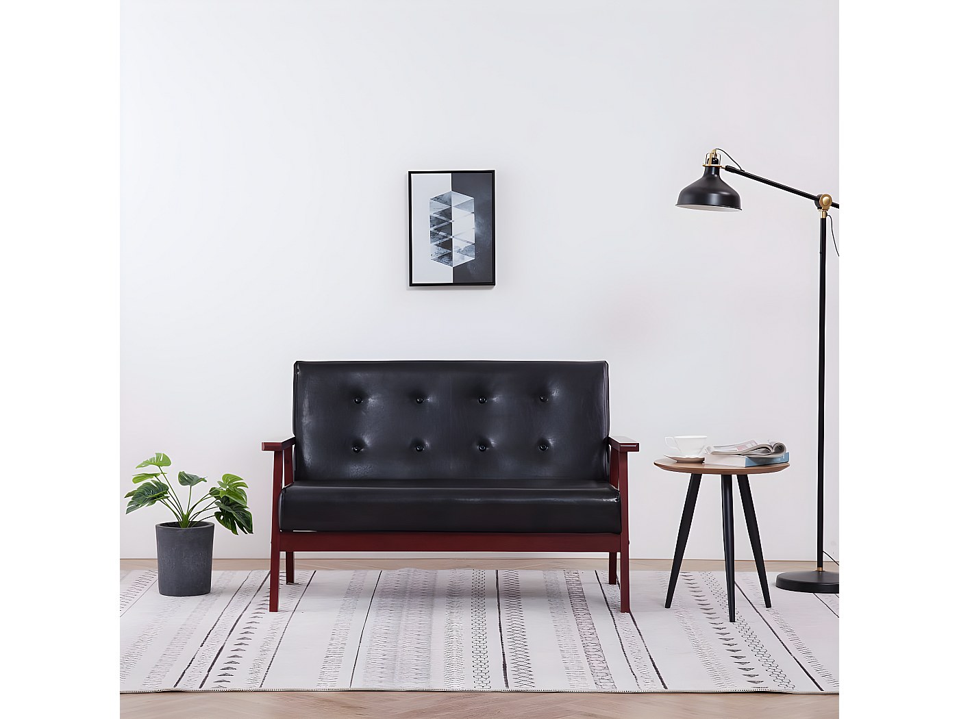 Divano 2 posti Ecopelle nera