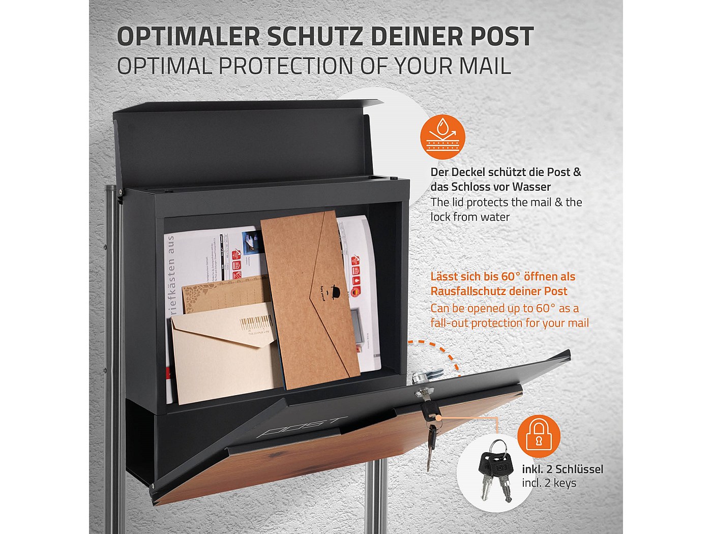 Buzón con soporte Buzón con soporte Buzón Acero