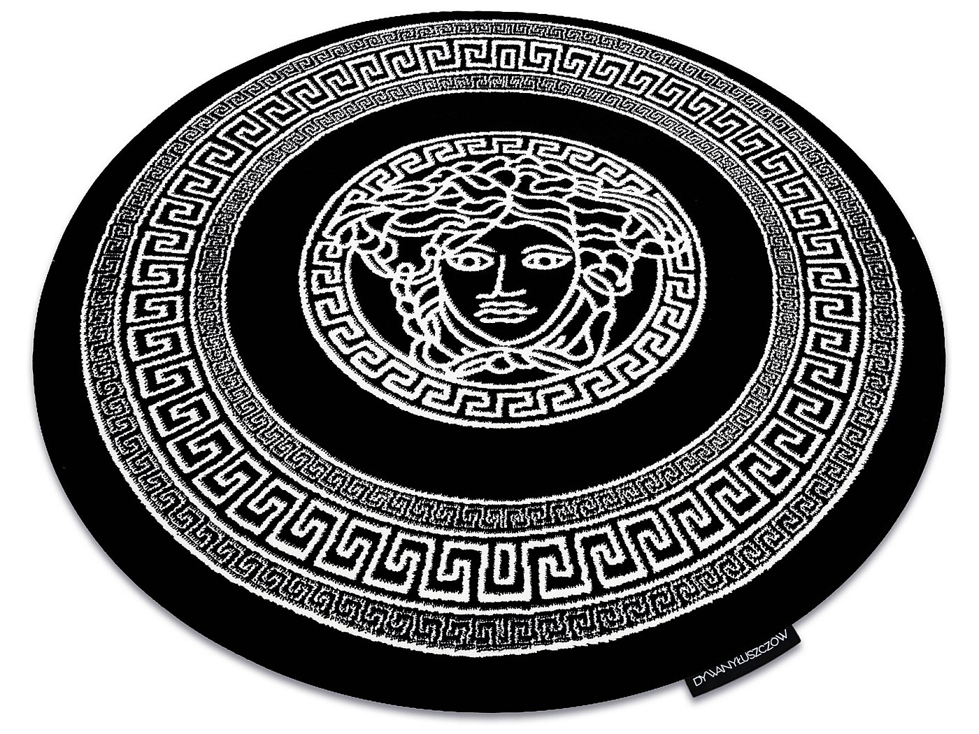 Tapijt HAMPTON Medusa rond grieks kwallen zwart cercle 120 cm
