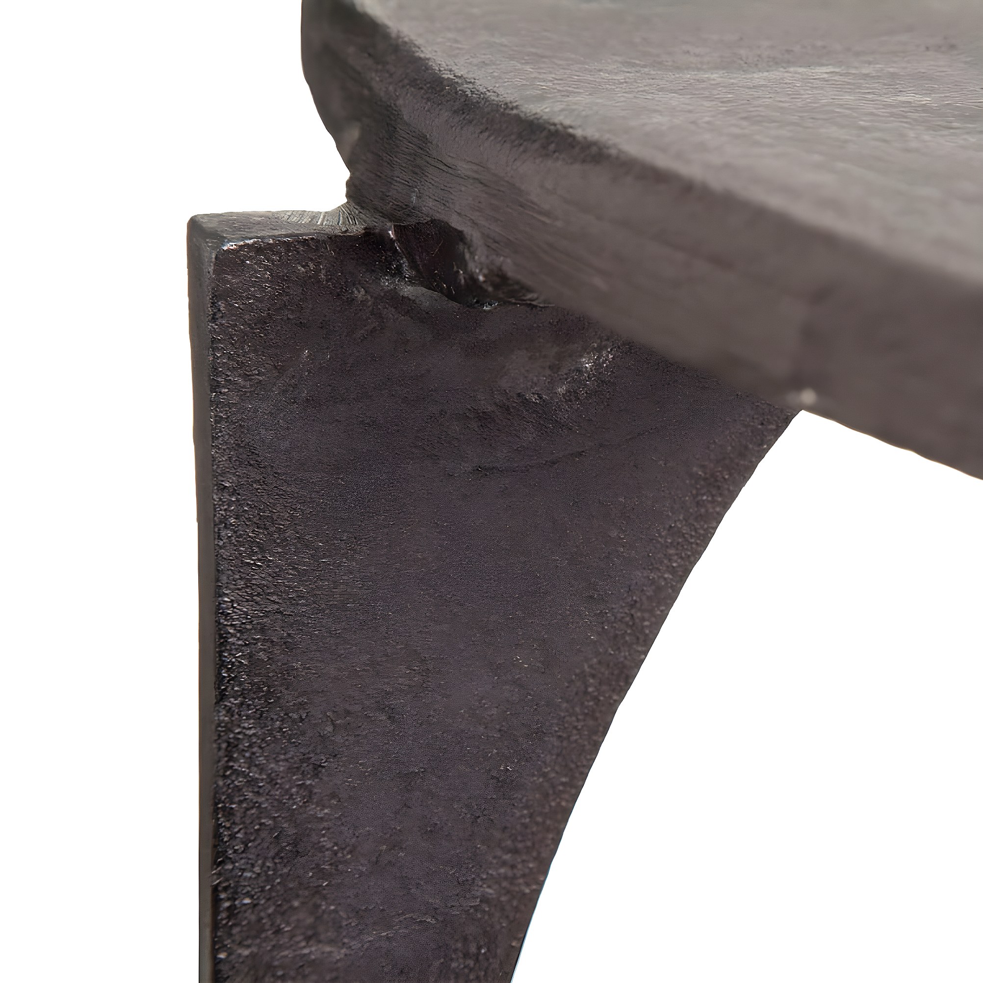 GOSTA - Table Basse Ronde en Aluminium laqué noir