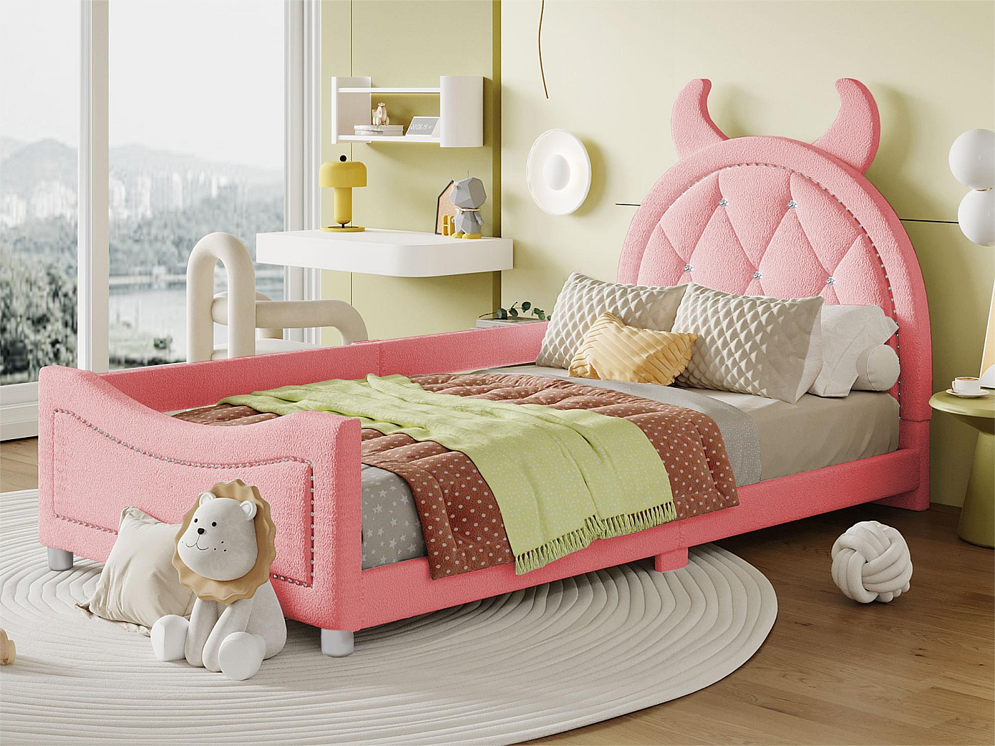 Cama con cabecero - 90 x 200 cm - tejido de rizo francés - somier ...