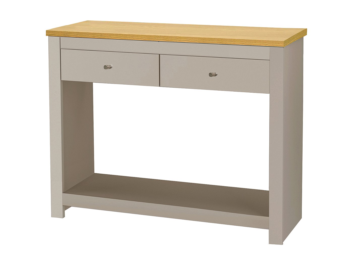 Emerald | Table console avec 2 tiroirs en MDF chêne et crème