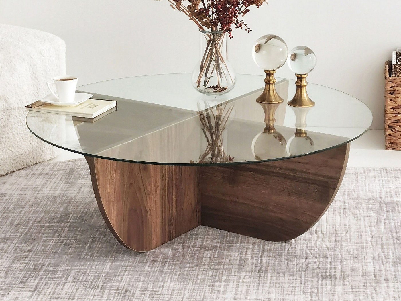 Mesa de centro de vidrio templado - Natural y Transparente - AYSUN