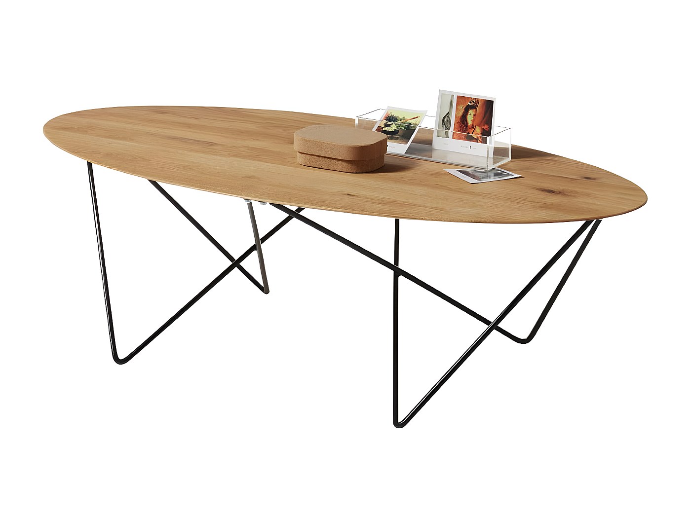 Salontafel - hout & metaal - bruin - ALVIRA