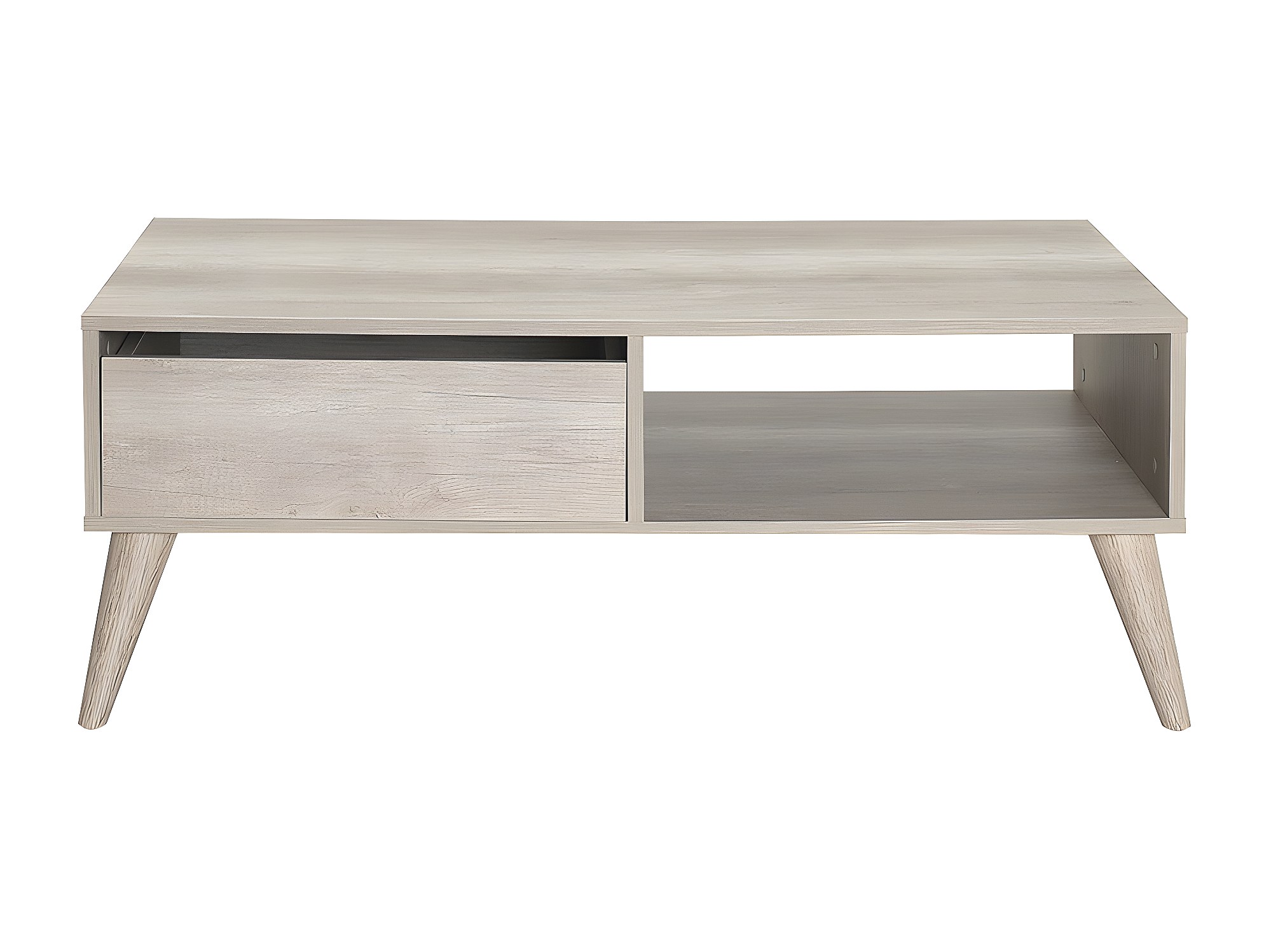 Couchtisch mit 1 Schubladen - Spanplatte - braun - SHIRANA