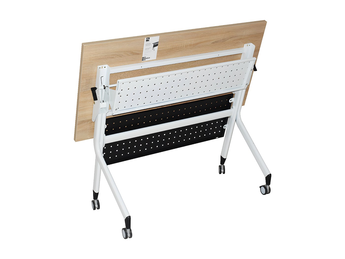 Mesa com rodas - tampo inclinável - carvalho e branco - MARCO