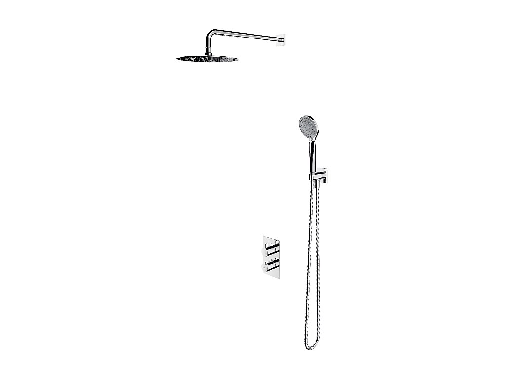Colonne de douche thermostatique Y encastrable chrome