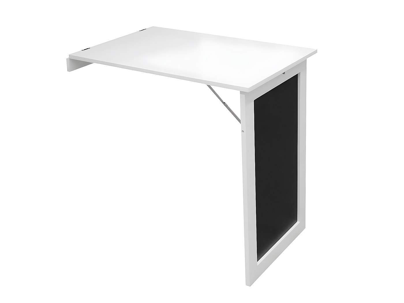 QUISO - Table Murale Pliante Blanche avec Tableau Ardoise