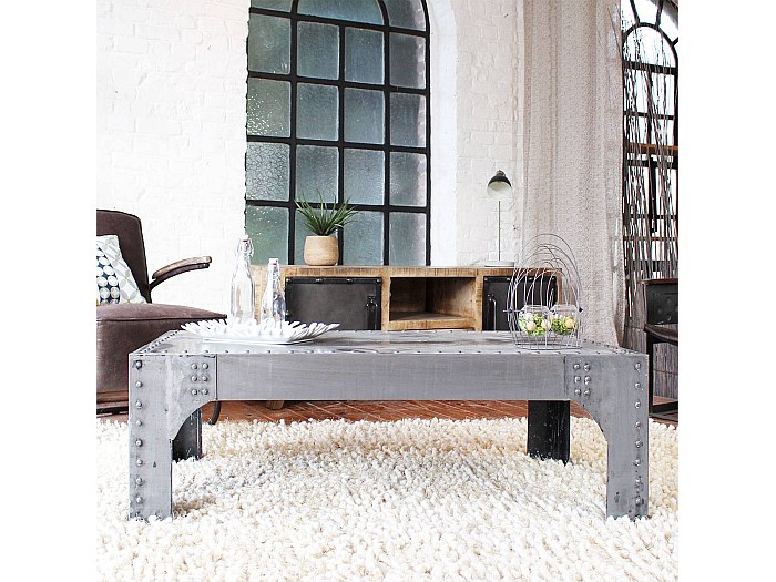 Table basse en métal gris Edgar