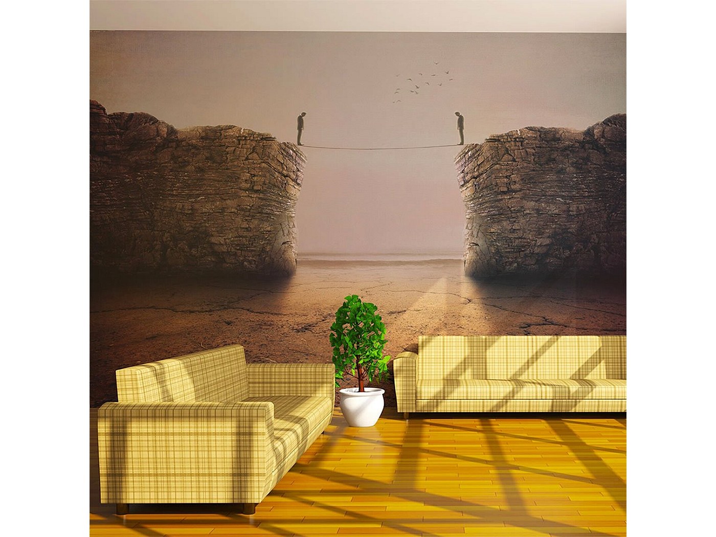 Papier peint proche et distant - 400 x 309 cm