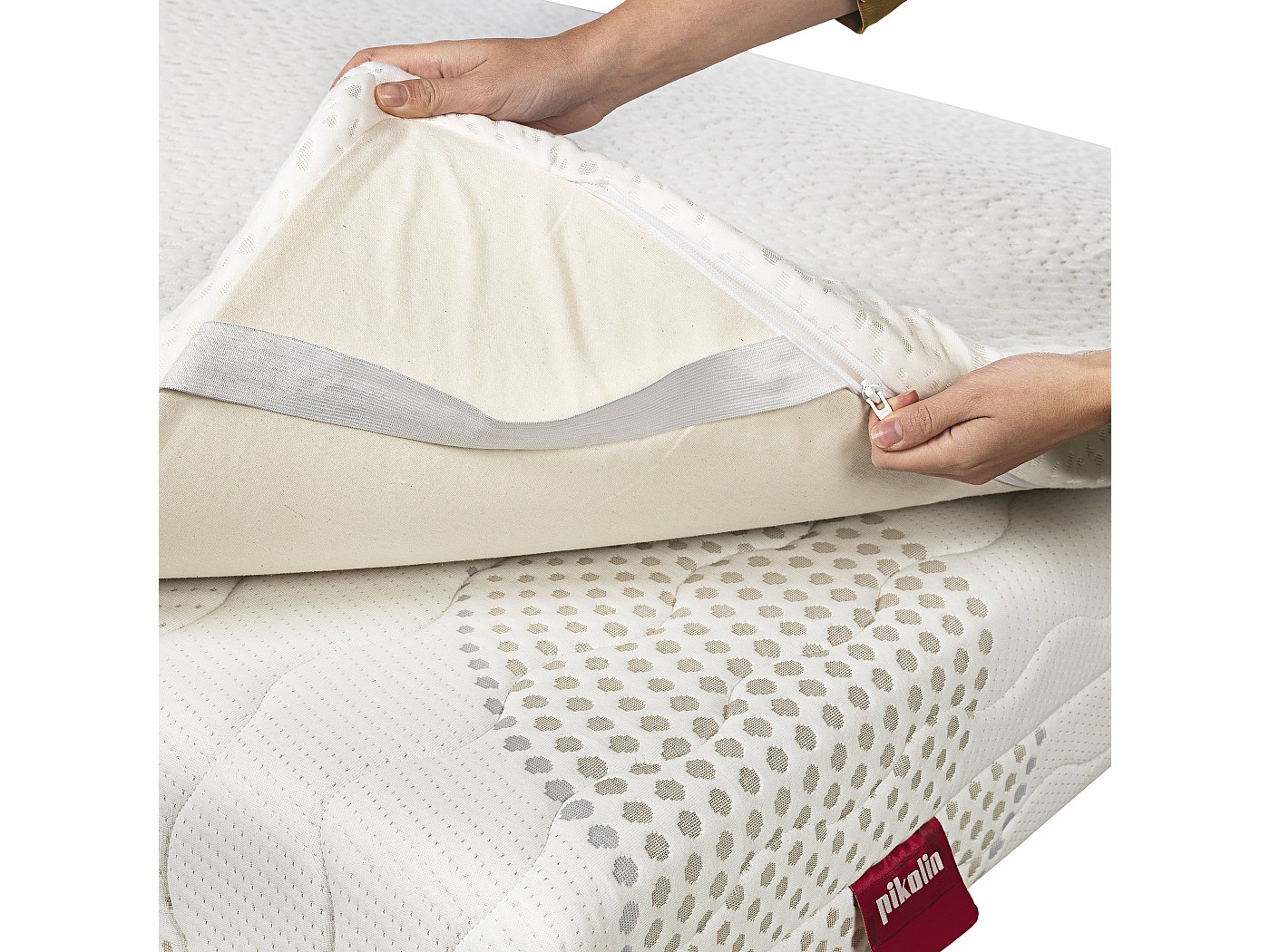 Topper alto confort, alivia tensión, funda lavable, cremallera 90x200