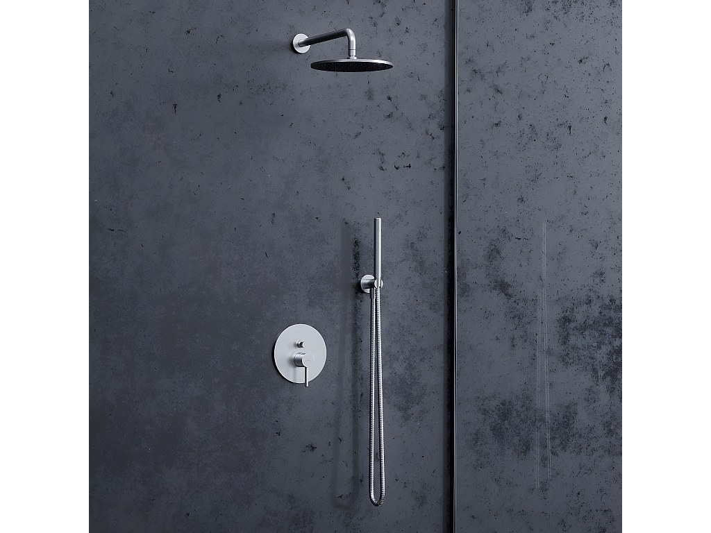 Colonne de douche Y encastrable nickel