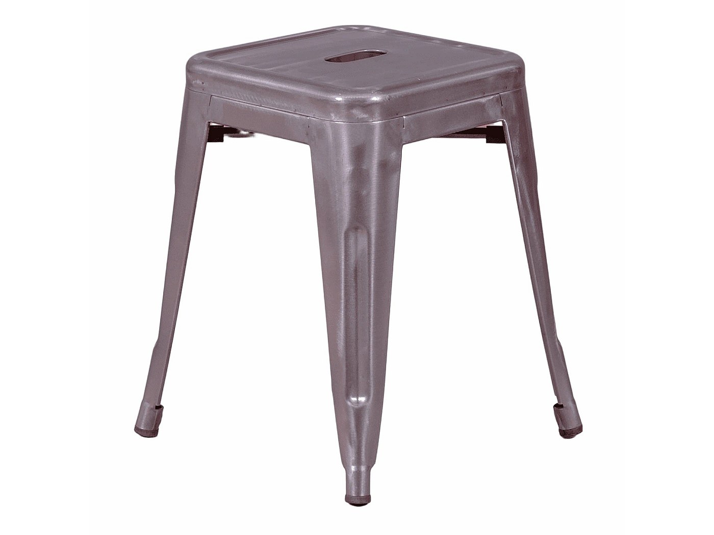 Taburete bajo industrial en acero metalizado (45cm) - Bistro - Metálico