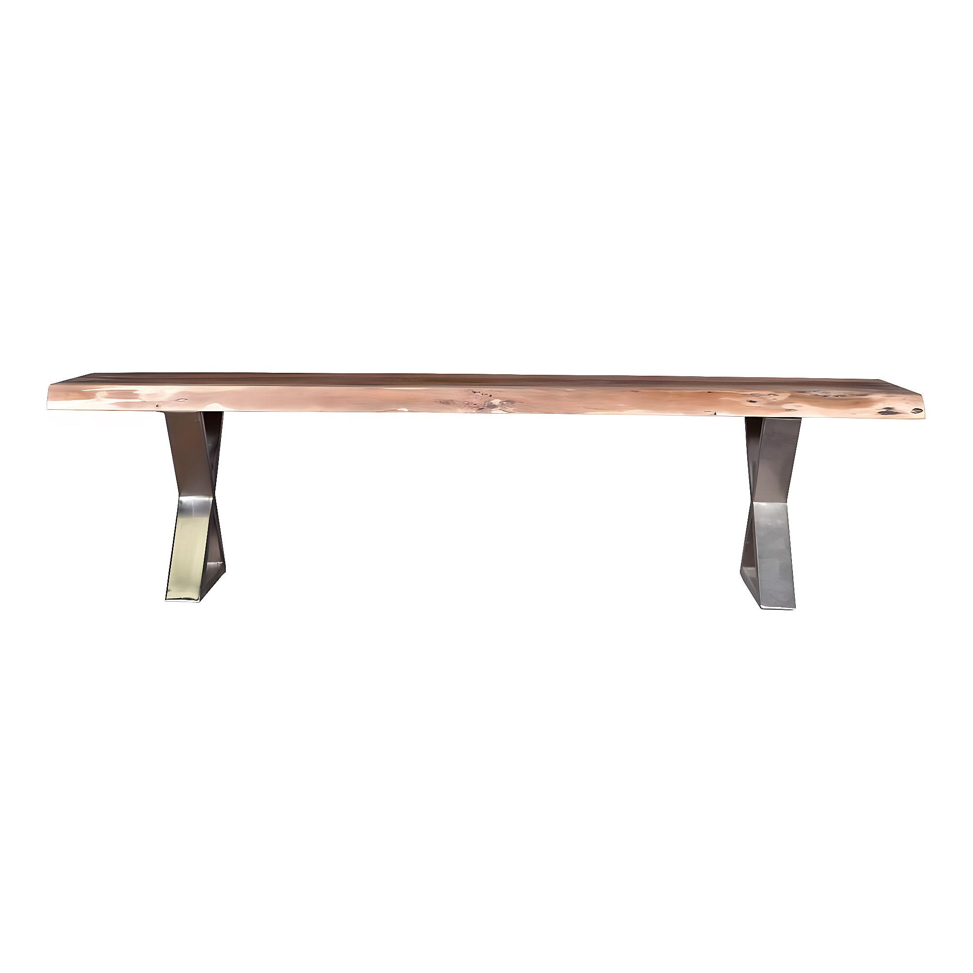 JAIPUR - Banc 160cm Acacia et Métal Chromé Piètement X