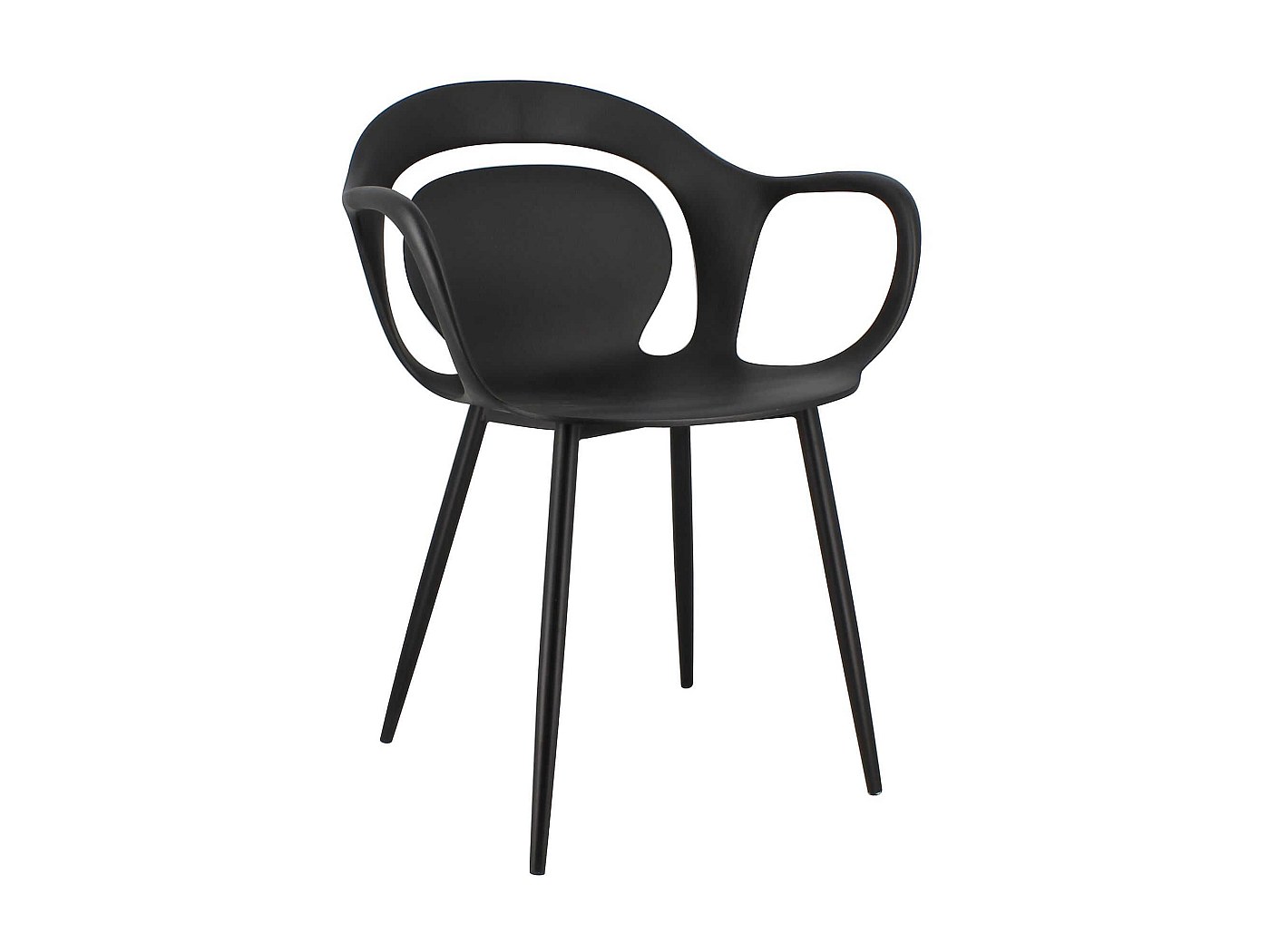 Now's Home - Lot 4 Fauteuils De Table Noirs En Polypropylene 58.5x60x83 ...