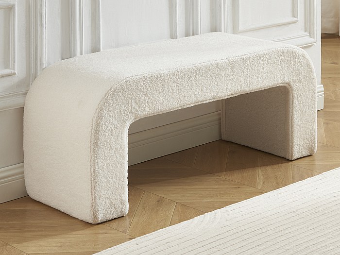 Bank in wit bouclé - CALVELO