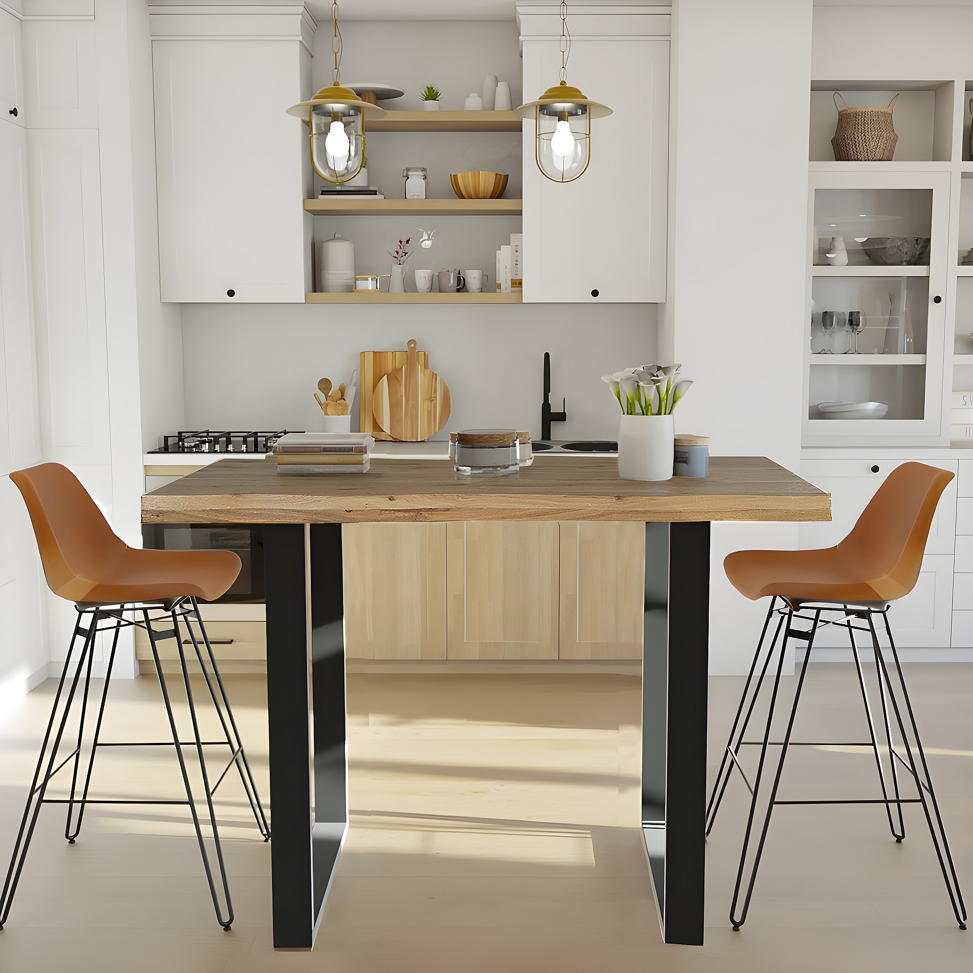 Table bar 4 places Calixte Bois massif