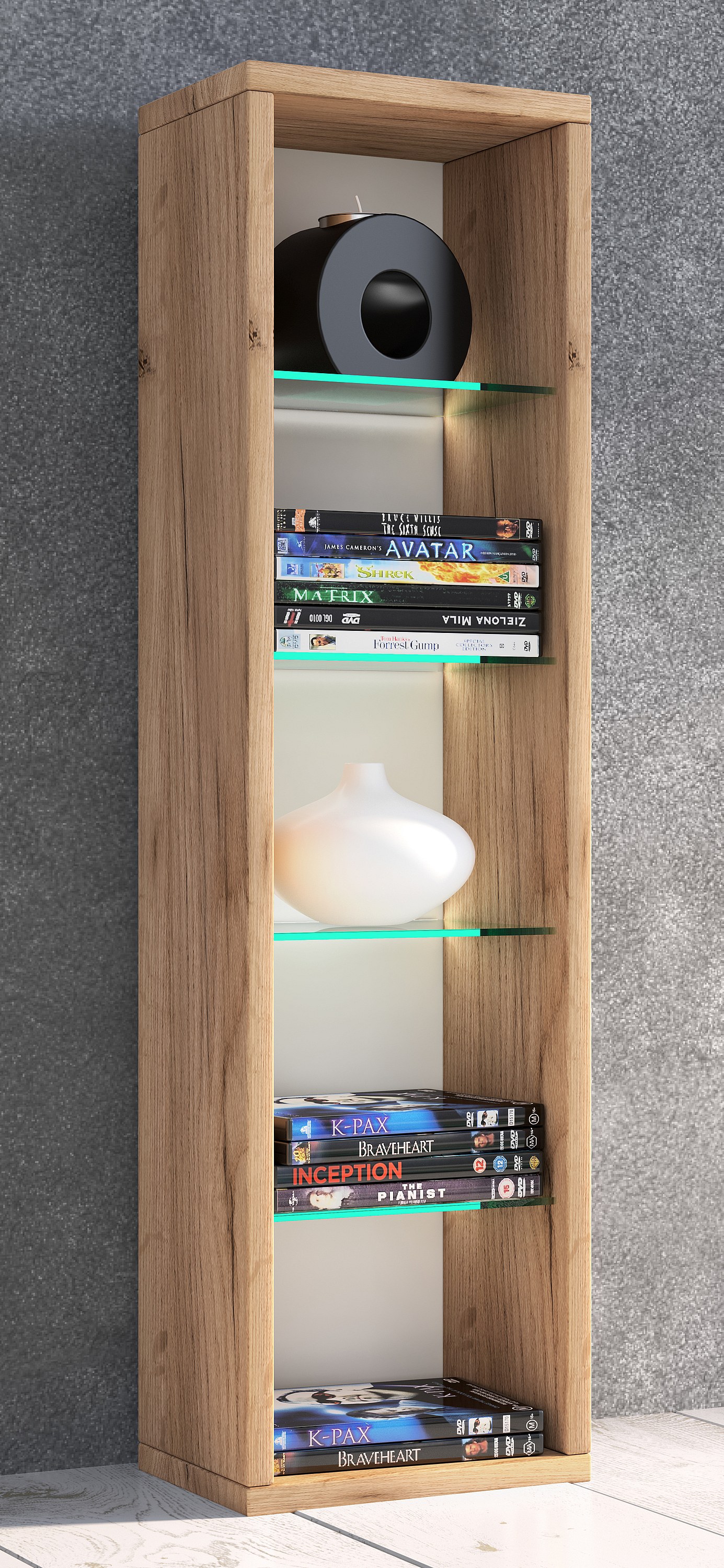 RasatoL bibliothèque 5 tablettes chêne décor.