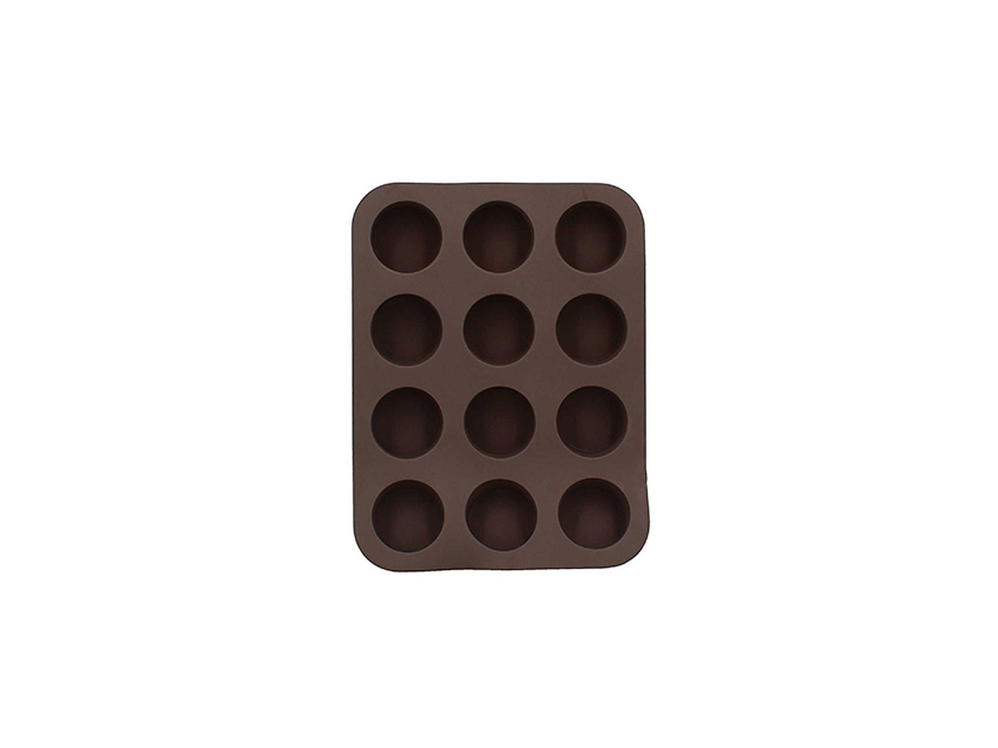 Menastyl - Moule A 12 Mini Muffins 25x19cm En Silicone Marron