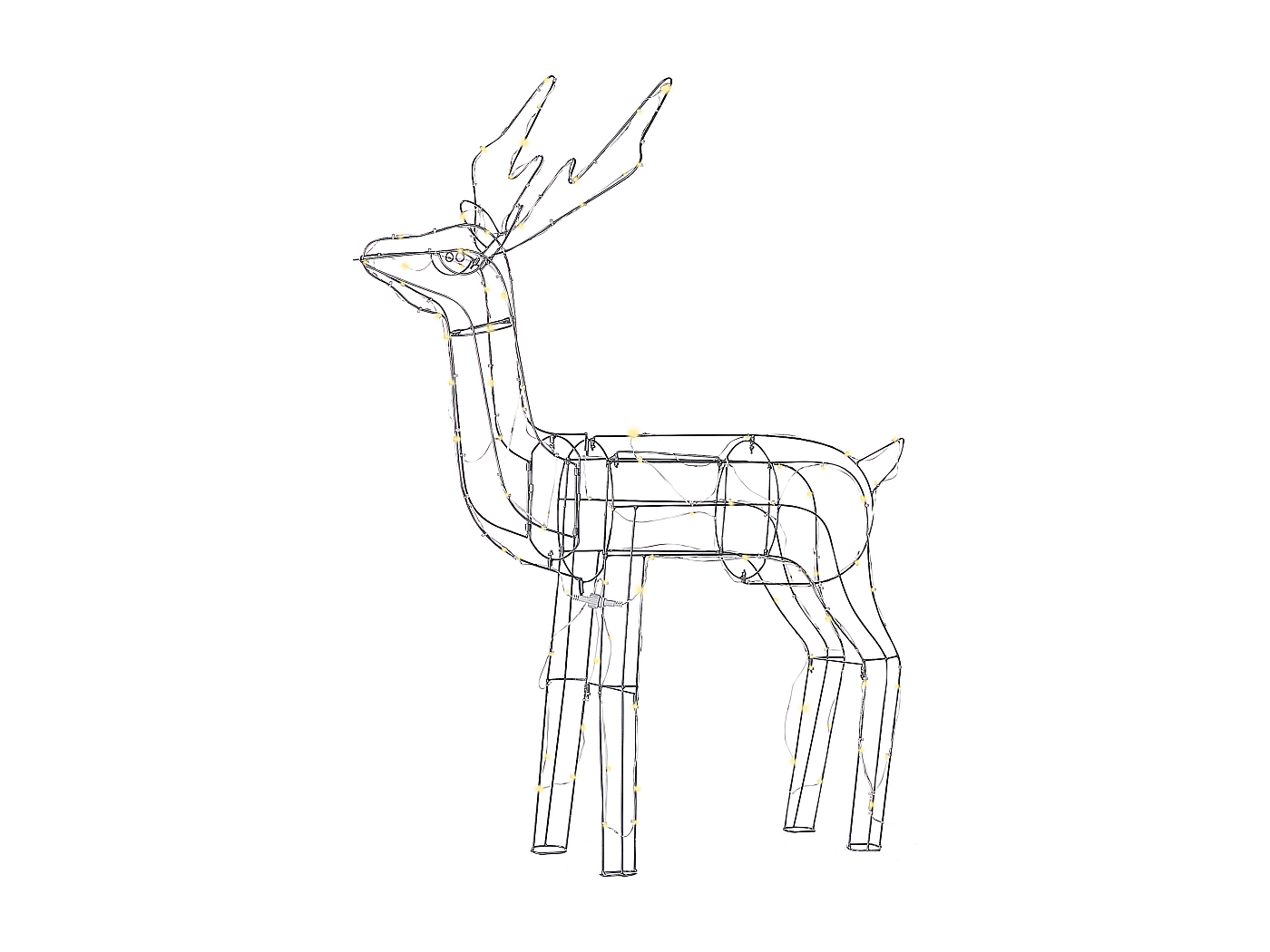 Decorazione da esterno cervo con led argento 117 cm LAUGAR