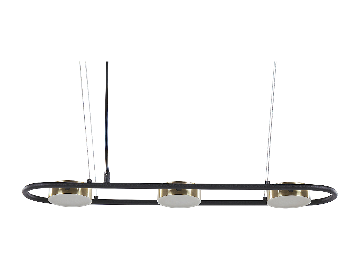 Lampe suspendue 3 LED en métal noir et laiton MALI
