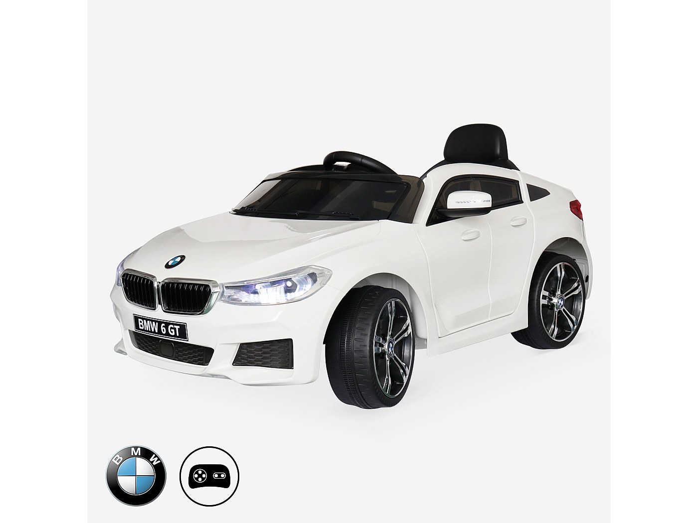 Macchina elettrica bambini bmw serie 6 gt 1 posto 12v 4 ah bianco