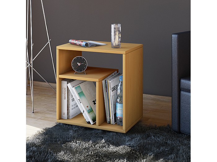 Zeito Couchtisch , Sideboard mit Regalen Buche dekor.