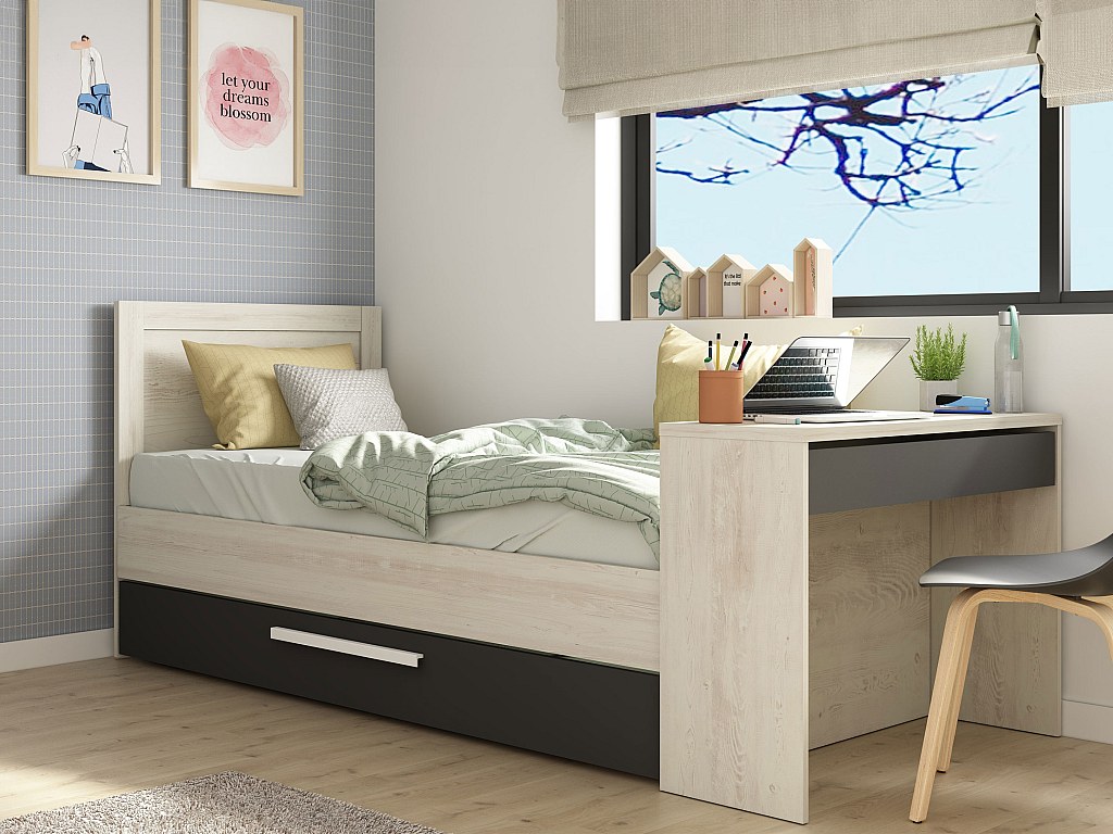 Bett mit Stauraum 90x200 cm
