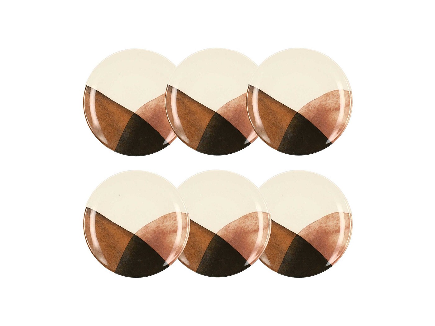 Novastyl - Lot 6 Assiettes Desserts Gaia 19cm En Gres