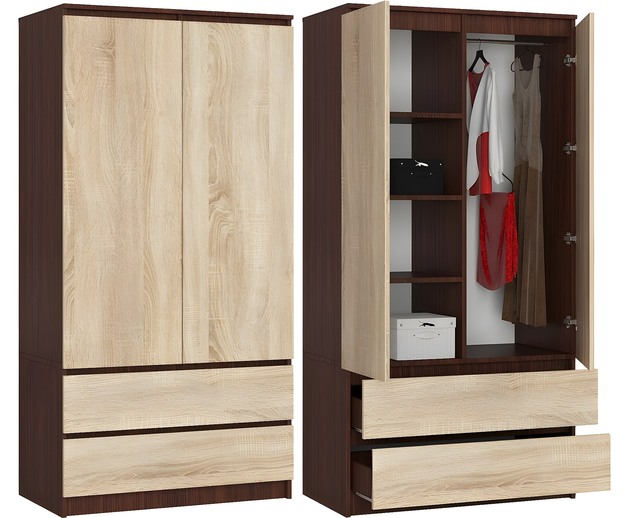 BLANCA | Armoire contemporaine chambre dressing | 180x90x51 cm | Meuble ...