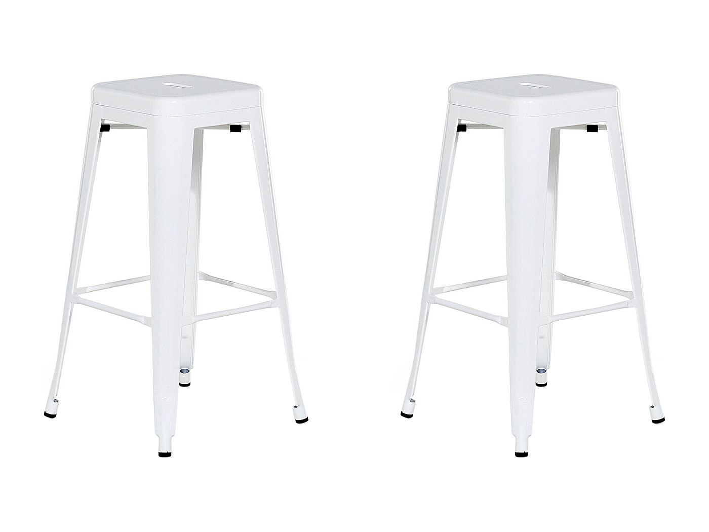 2 tabourets de bar blanc de 76 cm Cabrillo