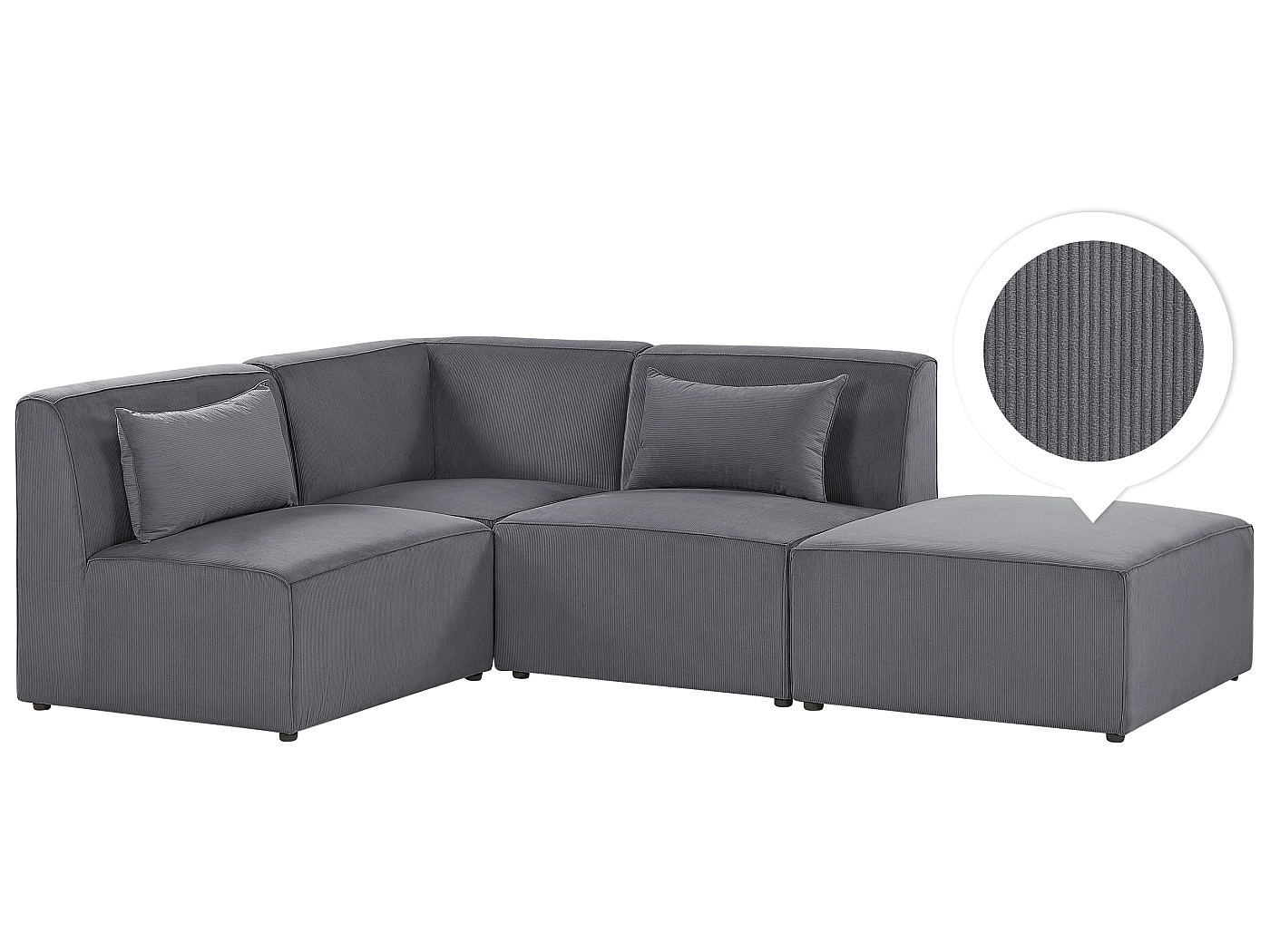 - Canapé d'Angle Modulable - Lemvig - 3 Modules et Pouf Ottoman, en ...