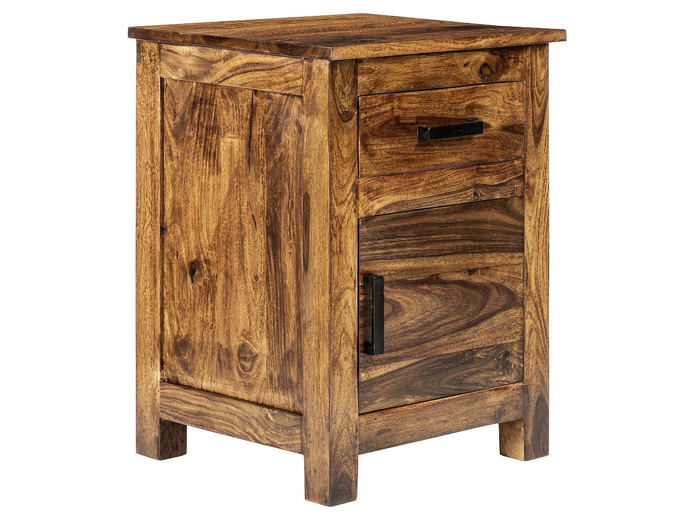 2x Table de chevet bois massif de Sheesham 45x40x60 cm