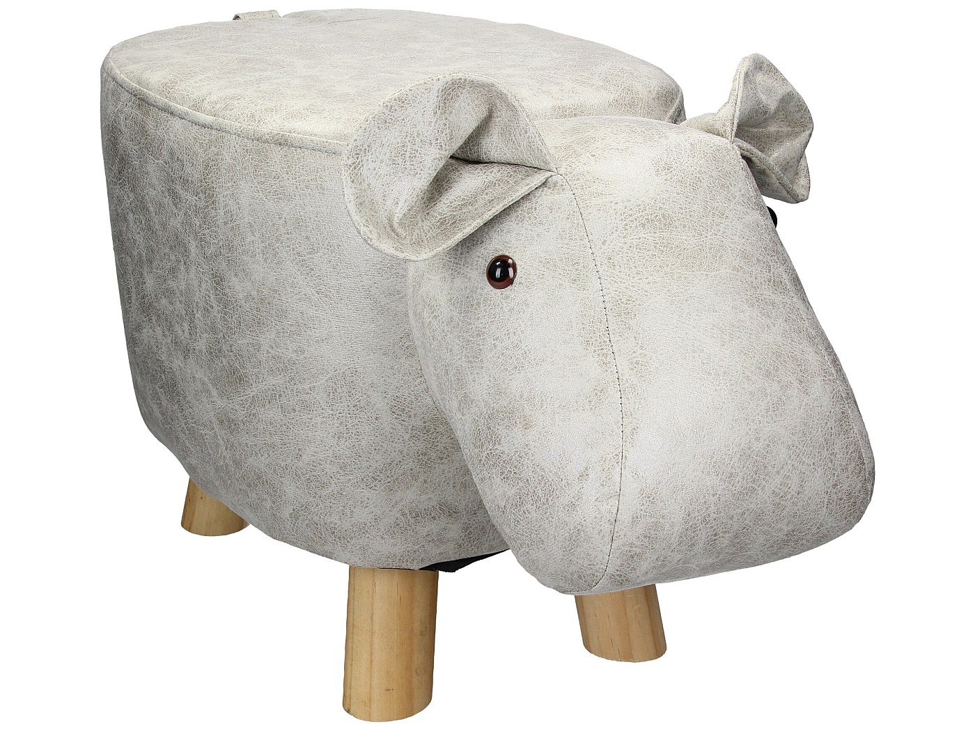 Tabouret hippo pouf animal repose-pied coussin siège enfant