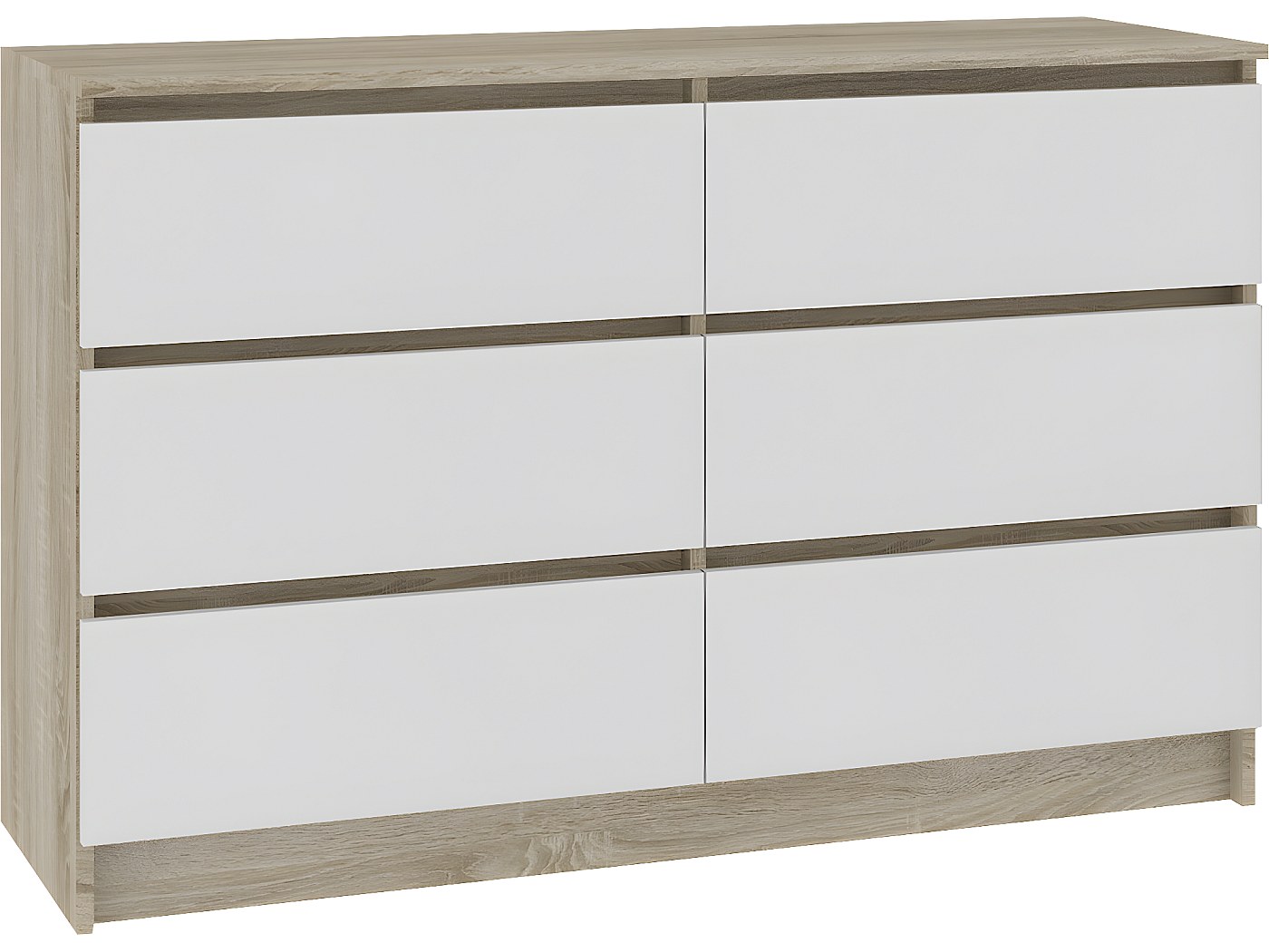 CUPID - Grande commode de chambre 6 tiroirs - 138x77x40 cm - Meuble de ...