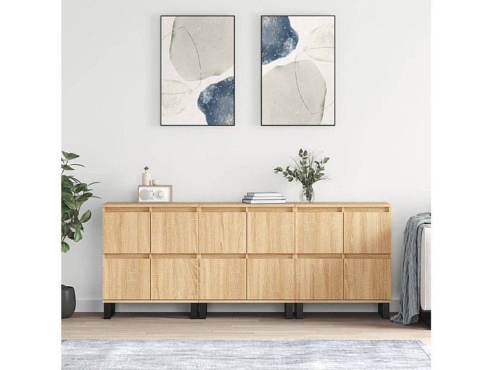 lot de 3 Buffets Chêne sonoma Bois d'ingénierie QWE24091